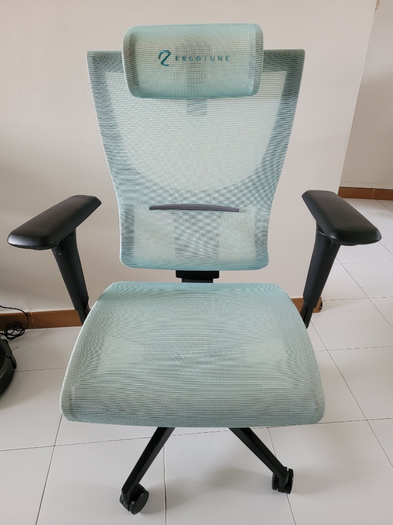 Ergotune Supreme V2 Aqua Blue Office or Gaming Chair, Furniture & Home ...
