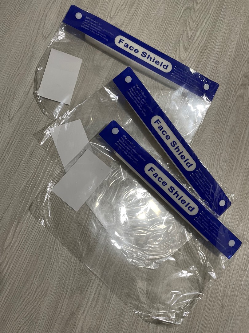 (Free) 3pcs Face shields, Health & Nutrition, Face Masks & Face Shields ...