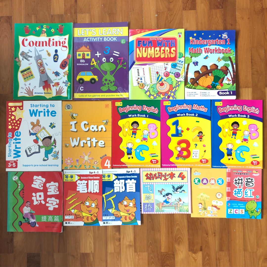 Free books with purchase! Set of 15 English Math Chinese workbooks ...
