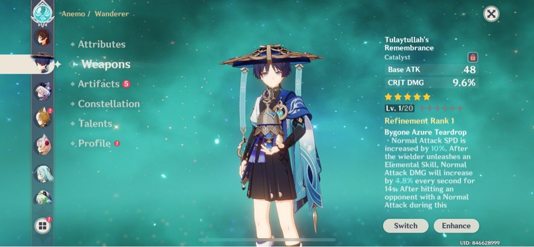 Genshin impact starter id 4x5star wanderer, Video Gaming, Video Game ...