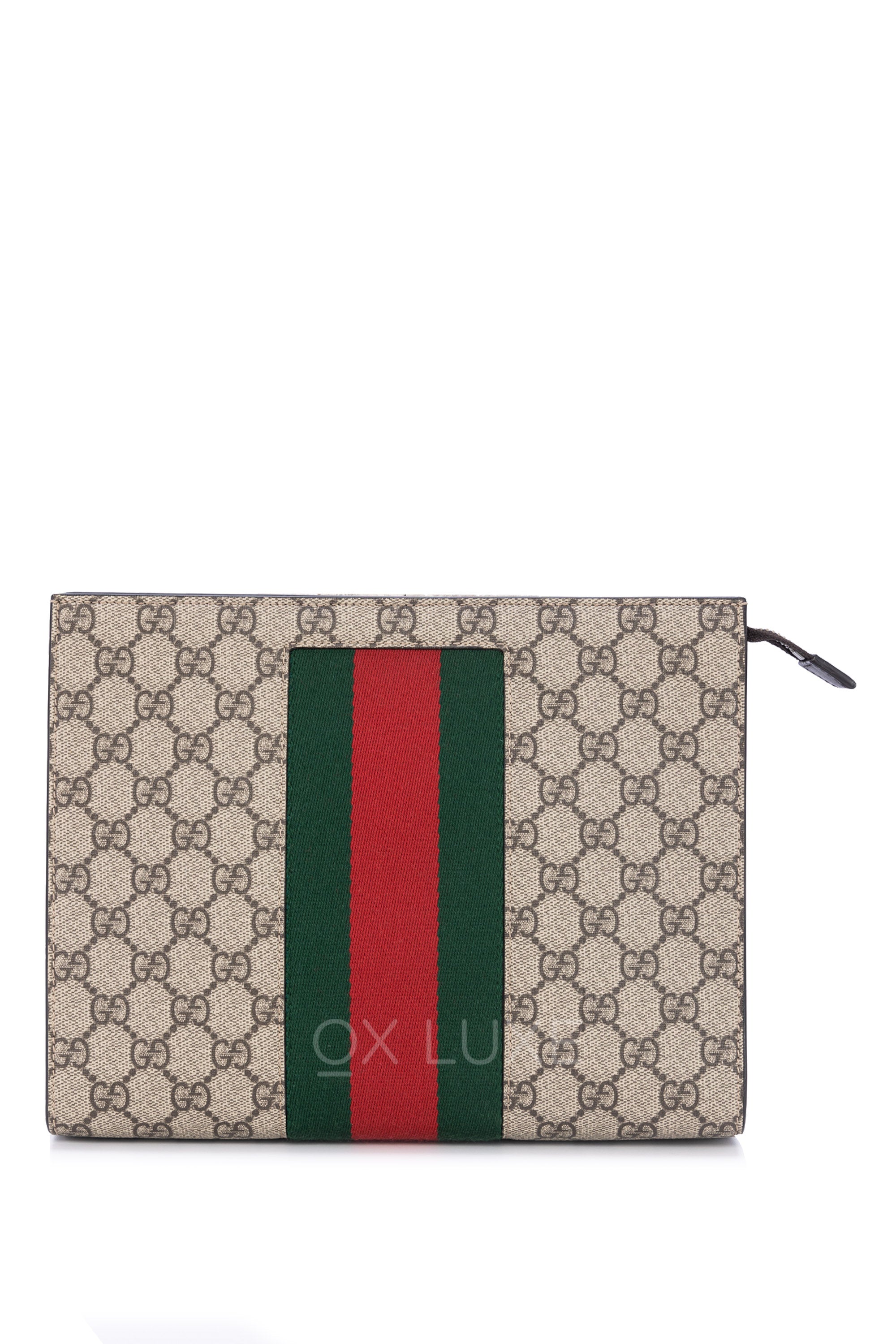 Gucci GG Supreme Web Pouch Canvas oxluxe, Luxury, Bags & Wallets on ...