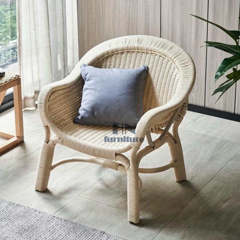 hn-0302 Rattan Bamboo Barrel Chair Side Table Set, Furniture & Home ...