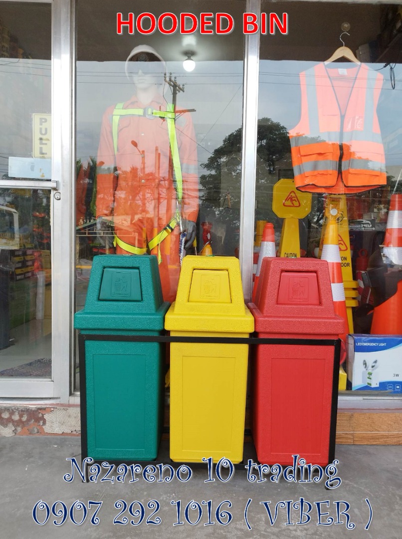 Hooded bin trash bin segregation 343, Furniture & Home Living, Cleaning ...