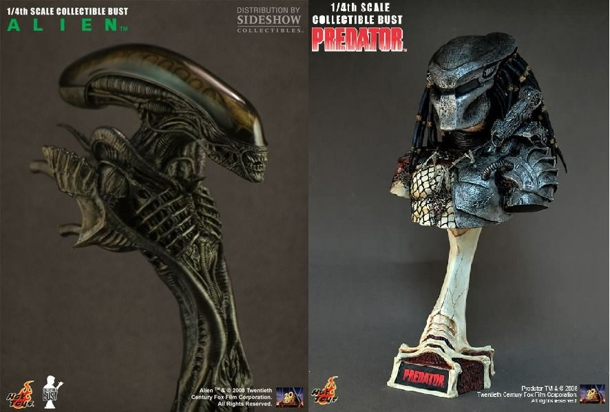 Hottoys 1/4 Alien & Predator Bust Set HR Giger Hot Toys AVP Rare BIB ...