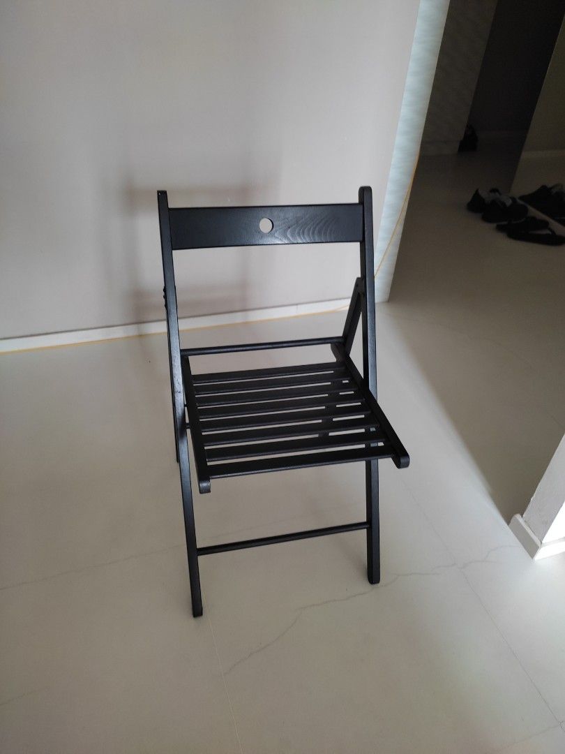 IKEA Black Chair foldable (2 units available), Furniture & Home Living ...