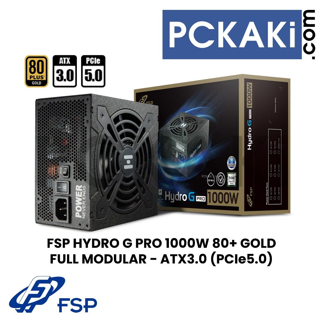 [IN STOCK] FSP HYDRO G PRO 1000W ATX3.0 PCIe5.0 READY GOLD 80+ FULLY MODULAR PSU / GEN 5 12VHPWR ...