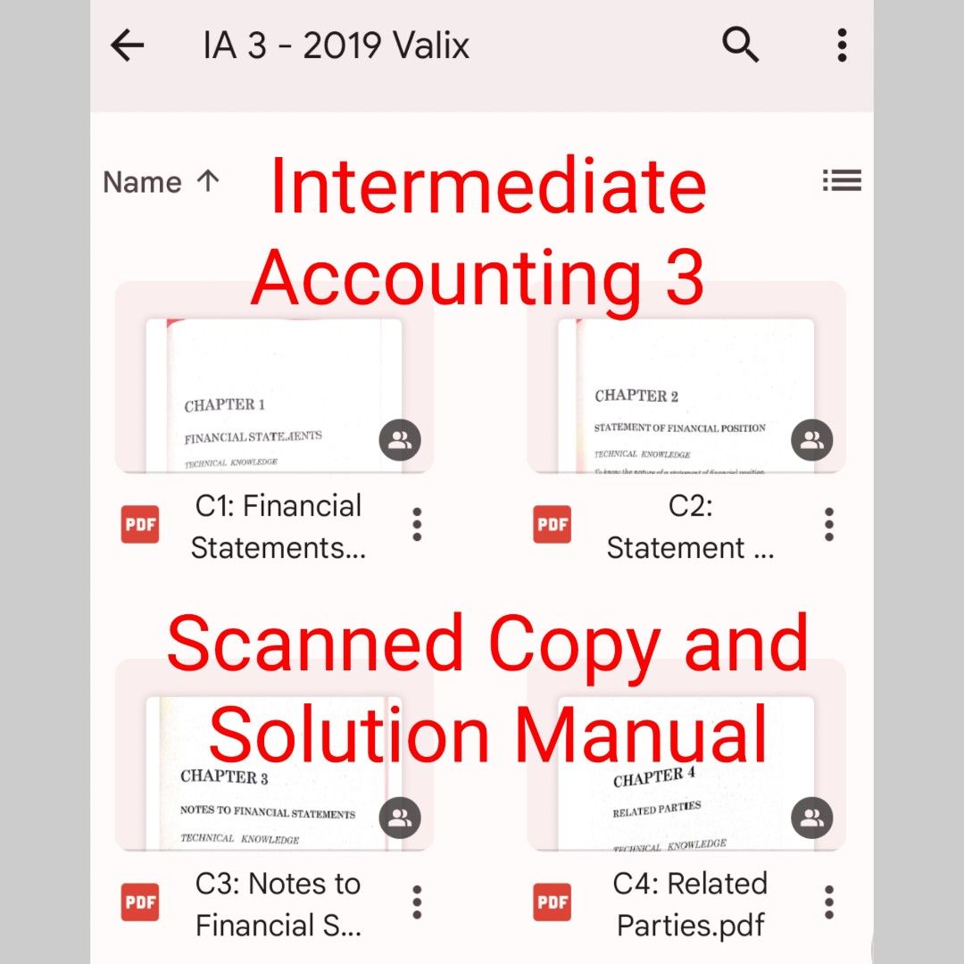 Intermediate Accounting 3 - VALIX 2019 PDF Book and Solution Manual ...