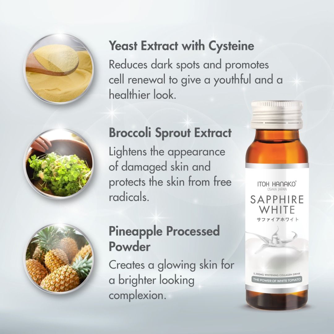 ITOH Hanako Sapphire White Collagen Drink 10s, Health & Nutrition, Health Supplements, Vitamins ...