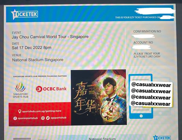 JAY CHOU CARNIVAL WORLD TOUR TICKET, Tickets & Vouchers, Event Tickets ...