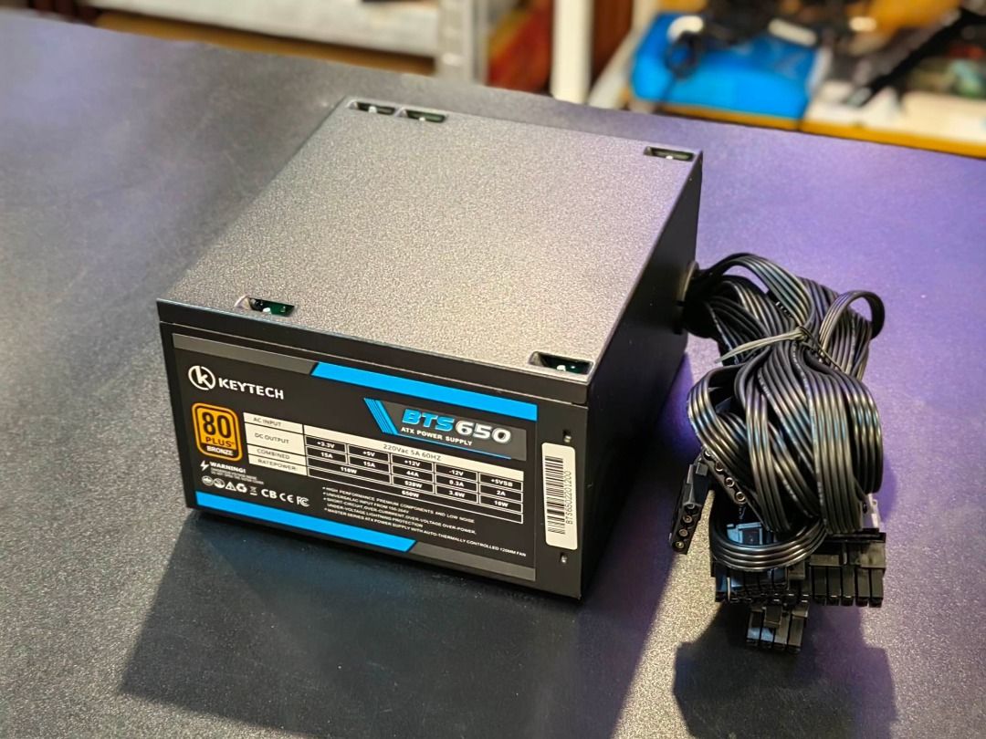 Keytech TrueRated Power Supply 80 Plus Bronze BTS650 650W PSU Power ...
