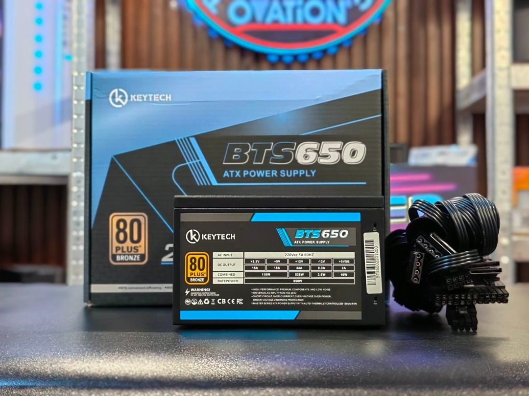 Keytech TrueRated Power Supply 80 Plus Bronze BTS650 650W PSU Power ...