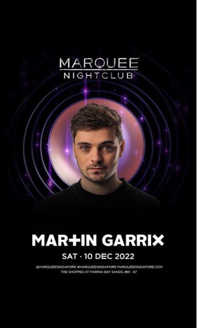 Martin Garrix Marquee (female), Tickets & Vouchers, Event Tickets on ...