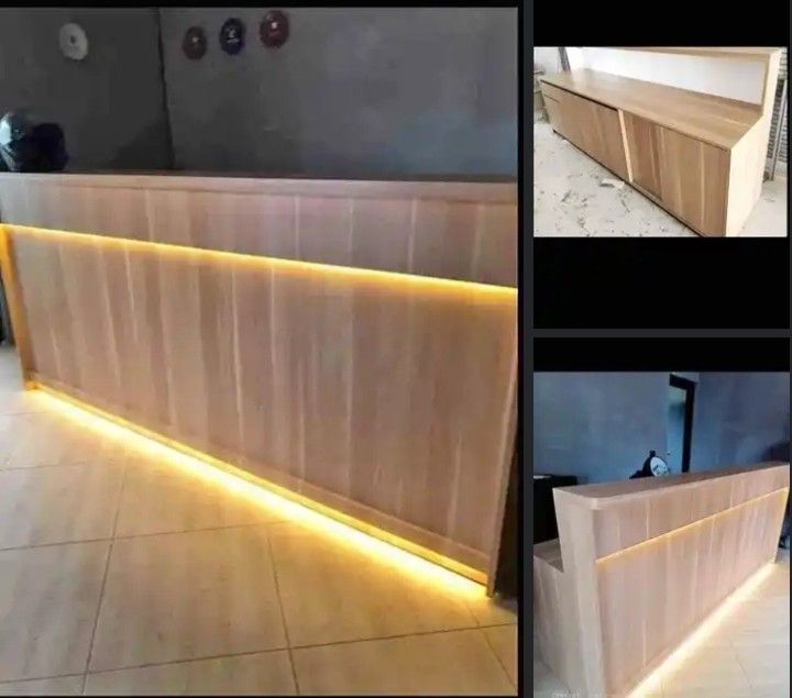 Meja resepsionis lampu LED custom, Perabotan Rumah di Carousell
