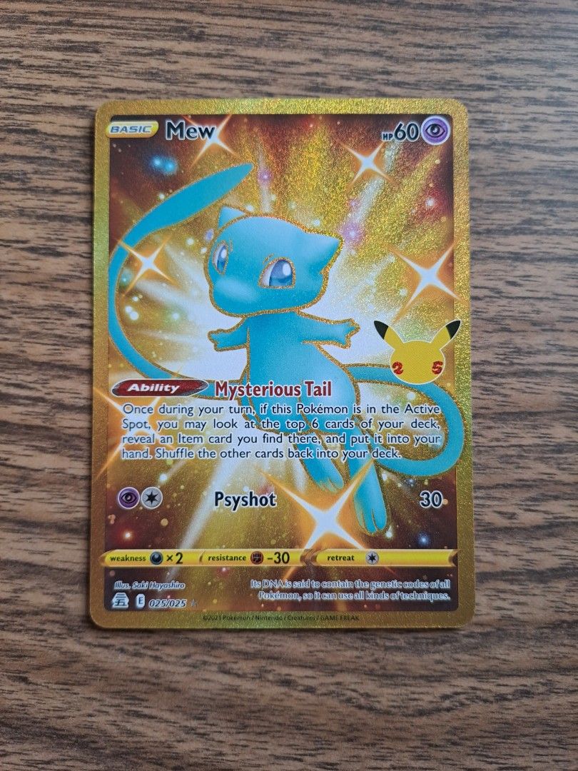 Mew Gold Secret Ultra Rare Pokemon Card Celebrations, Hobbies & Toys ...