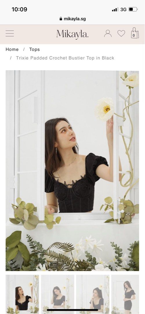 Mikalya - Trixie Padded Crochet Bustier Top in Black, Women's Fashion ...