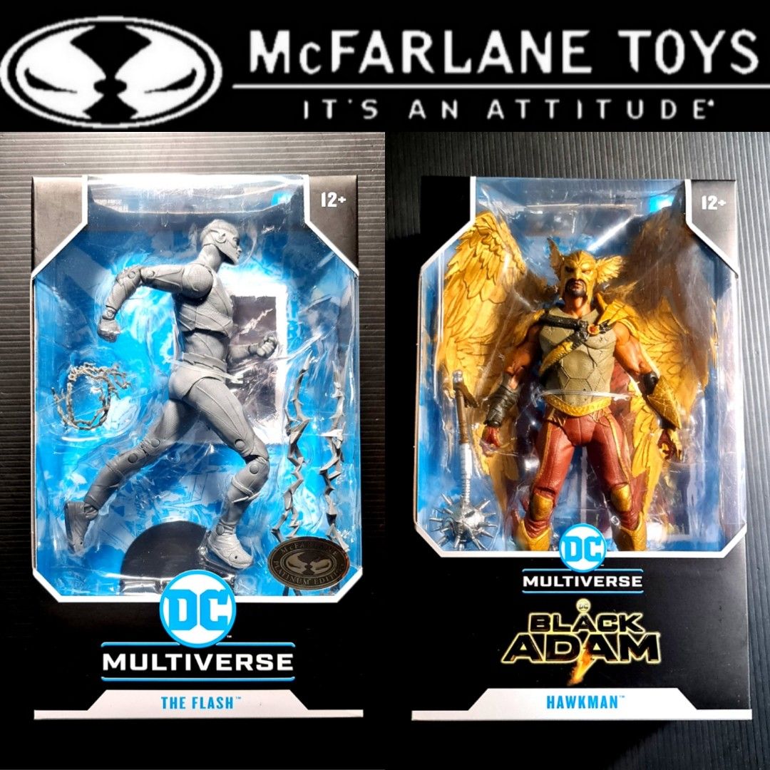MISB DC Multiverse Black Adam Movie Hawkman, Platinum Edition The Flash ...