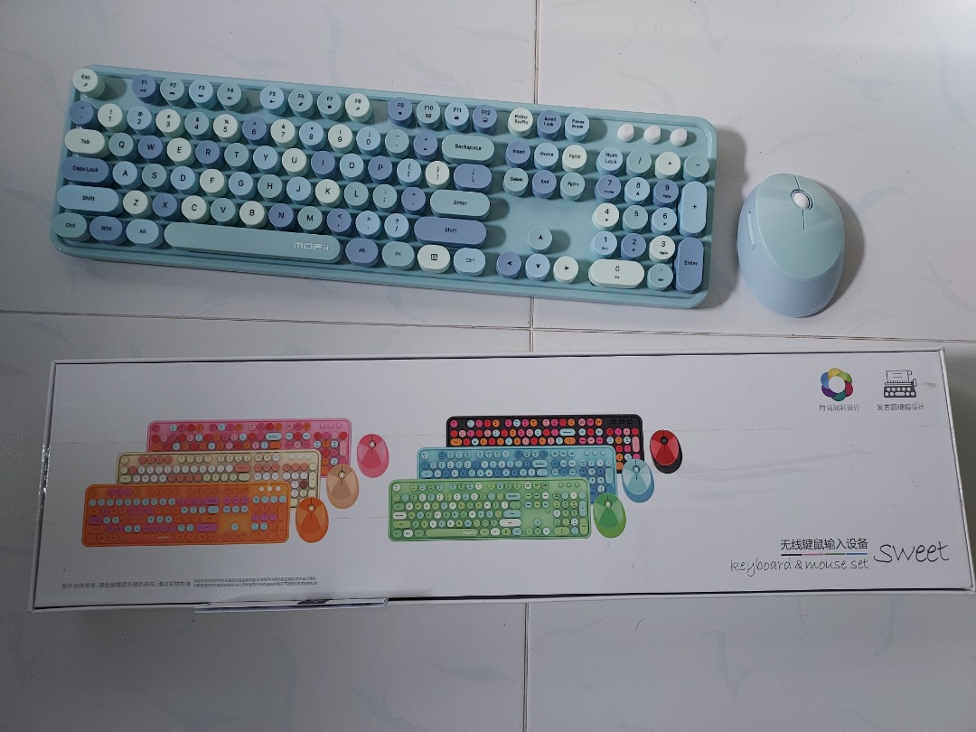 Mofii wireless keyboard and mouse (blue), Computers & Tech, Parts ...