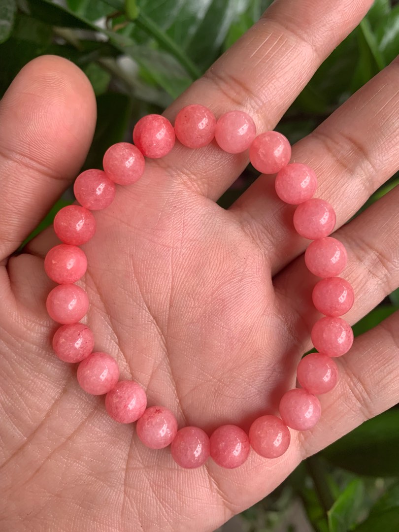 Nature Pink Jade bracelet japan, Women's Fashion, Jewelry & Organizers ...