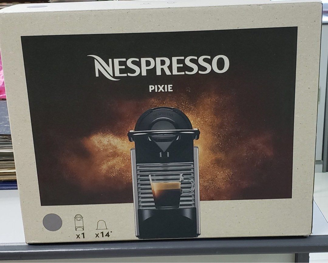 Nespresso PIXIE c61咖啡機 連膠囊 全新 黑色, 家庭電器, 廚房電器, 咖啡機及咖啡壺 - Carousell