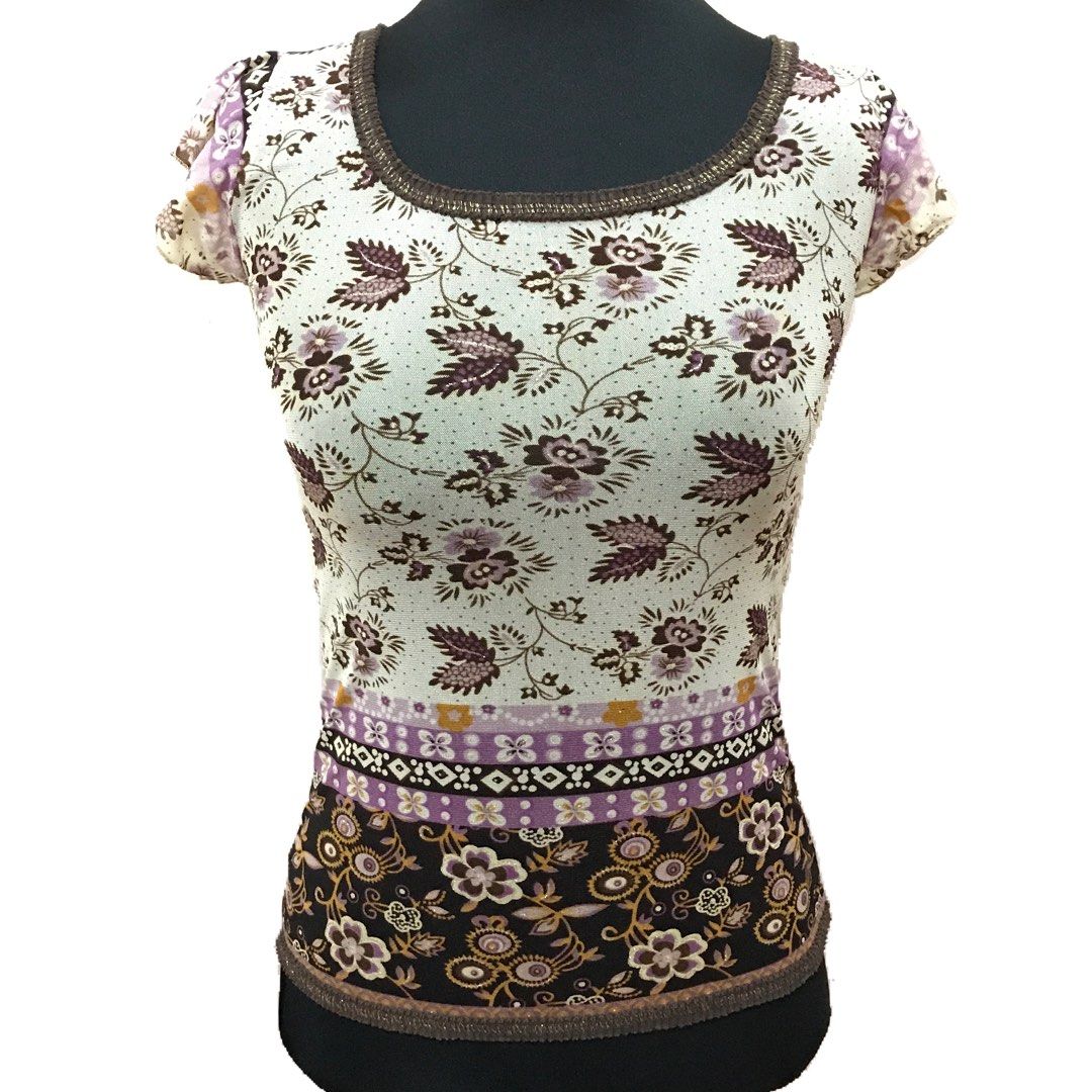 NEW Genevieve Gozum floral cream too, Women's Fashion, Tops, Blouses on ...