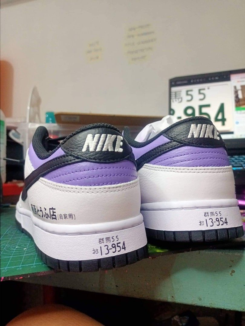 Nike dunk low triple white customized Initial D, Luxury, Sneakers ...