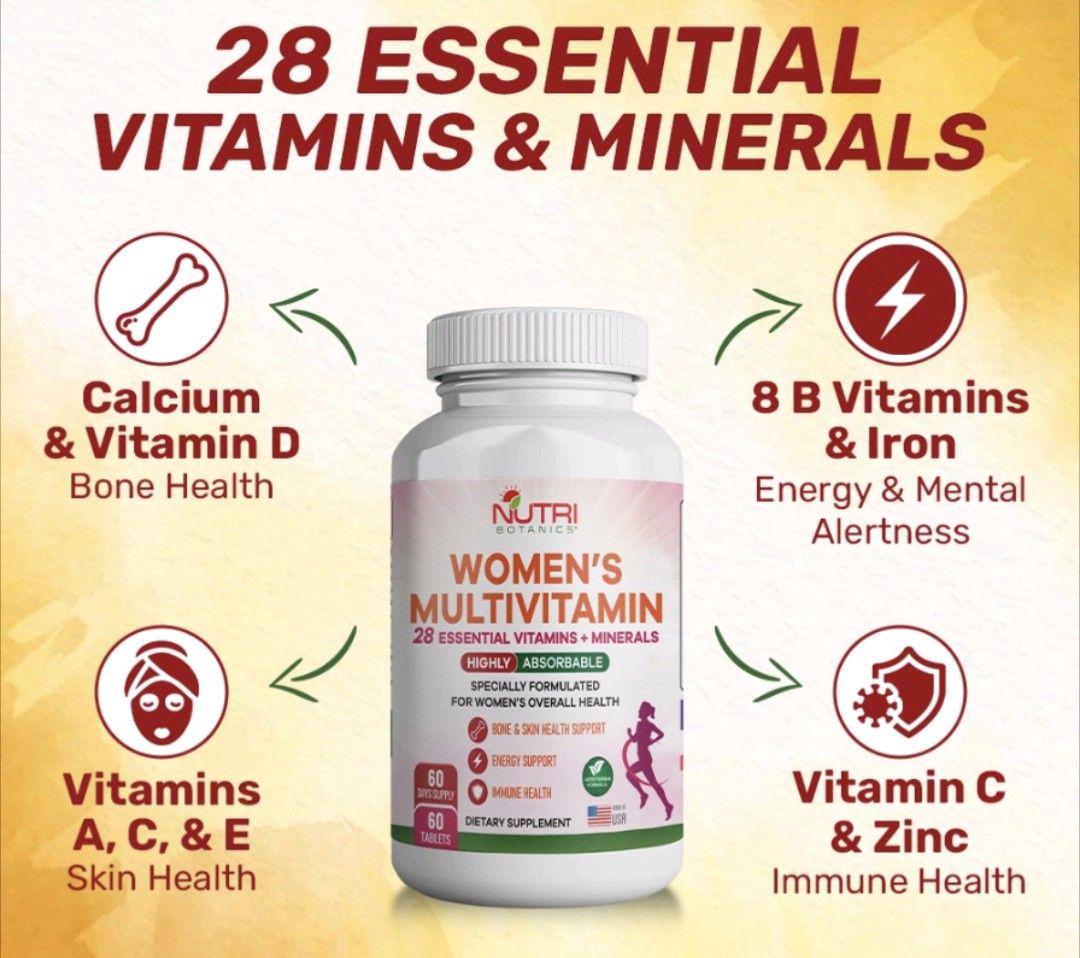 Nutri Botanics Women Multivitamin 60 Tablets 28 Vitamins, Health ...