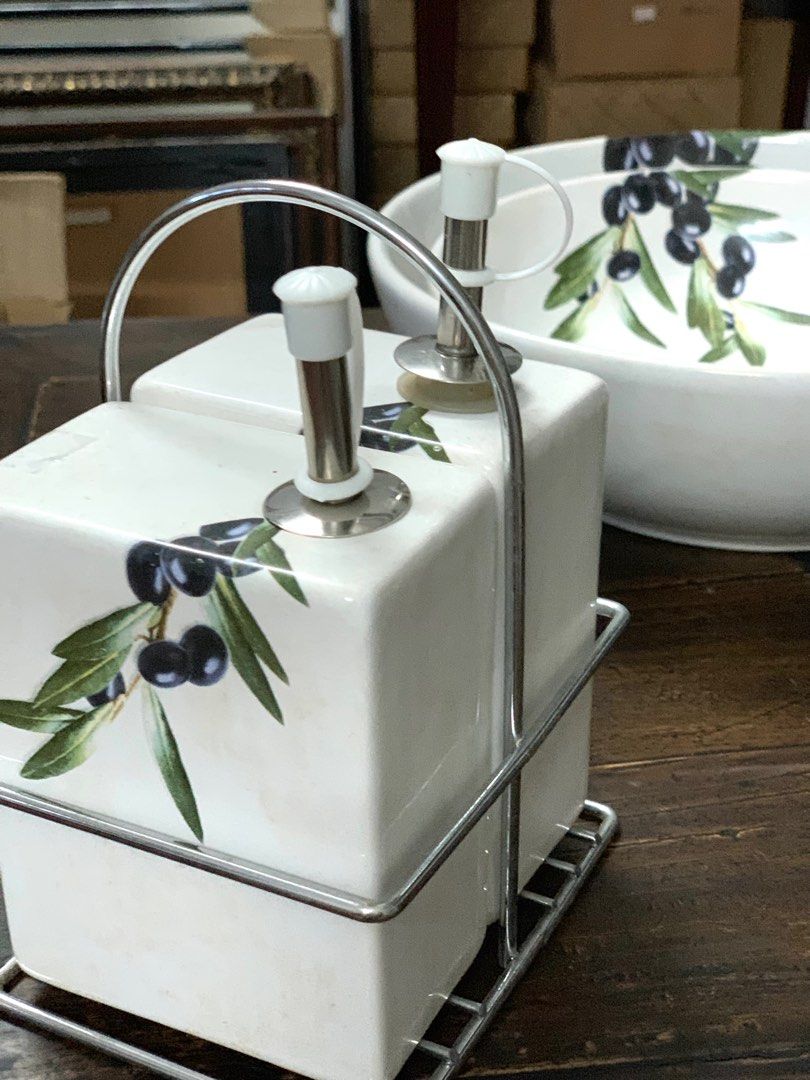 Olive Plates & Teapot set, Furniture & Home Living, Kitchenware ...