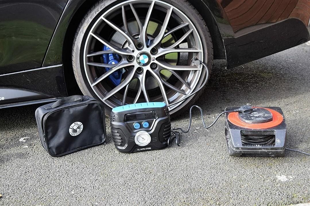 P.I. Auto Store - Tyre Pump - 240v Car Tyre Inflator (Mains) OR 12V DC ...
