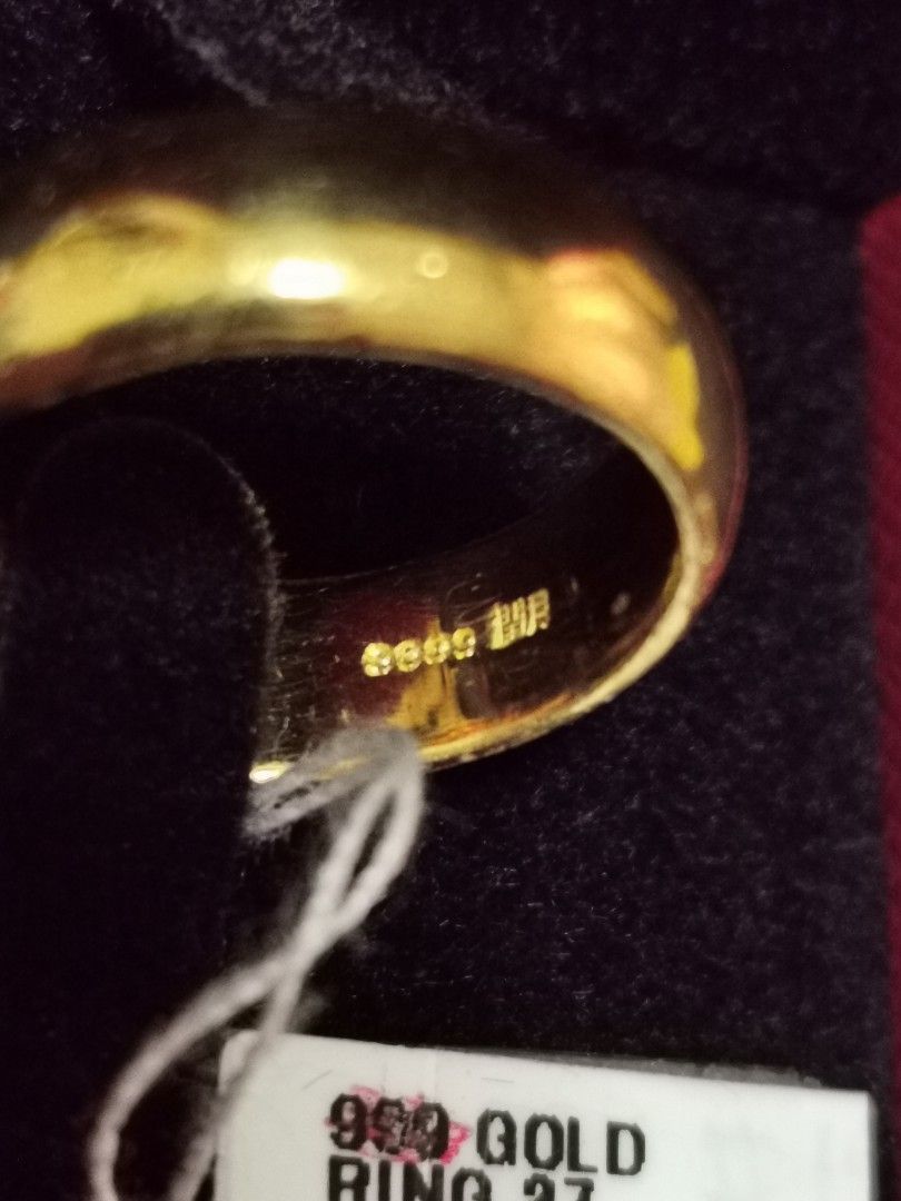 Plain 9999 24k gold Ring, Women's Fashion, Jewelry & Organisers, Rings ...