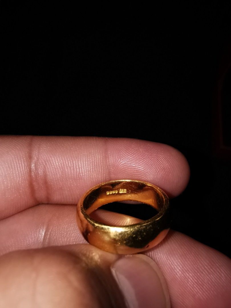 Plain 9999 24k gold Ring, Women's Fashion, Jewelry & Organisers, Rings ...