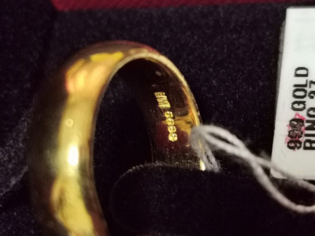 Plain 9999 24k gold Ring, Women's Fashion, Jewelry & Organisers, Rings ...
