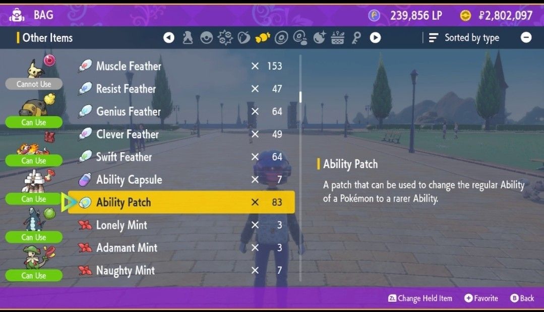 Pokemon Scarlet/Violet items (masterballs, golden bottle caps, ability ...