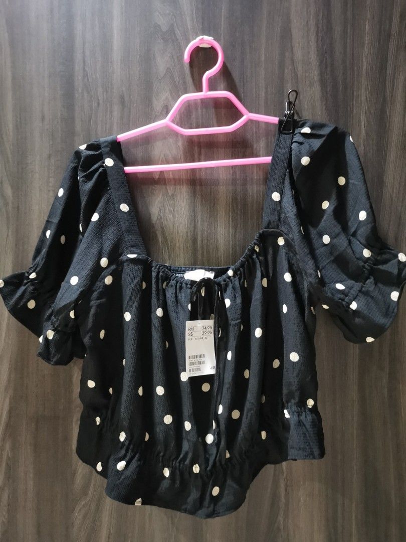 Poki Dot Womens Fashion Tops Blouses On Carousell