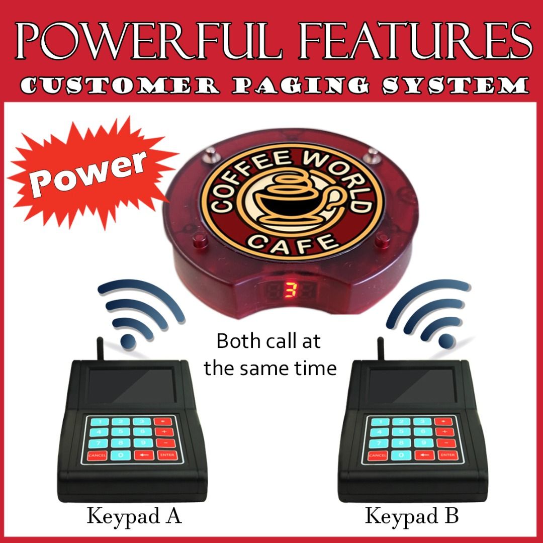 Premium Pager Buzzer Restaurant Paging System Hawker Centre Hotel Guest Pager Wireless F&B Food ...