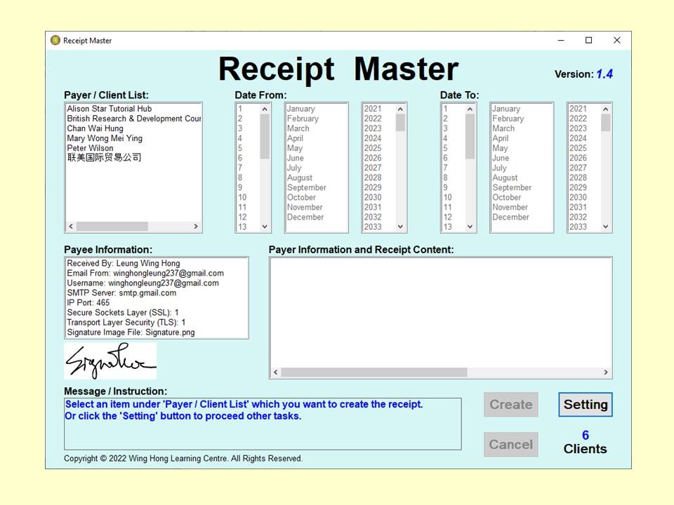 Receipt Master - an excellent application to create receipt and send it ...