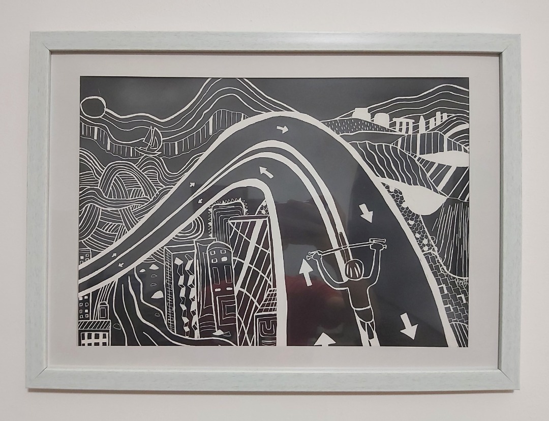 Riding in the Wonderland Scraperboard Drawing, Hobbies & Toys ...