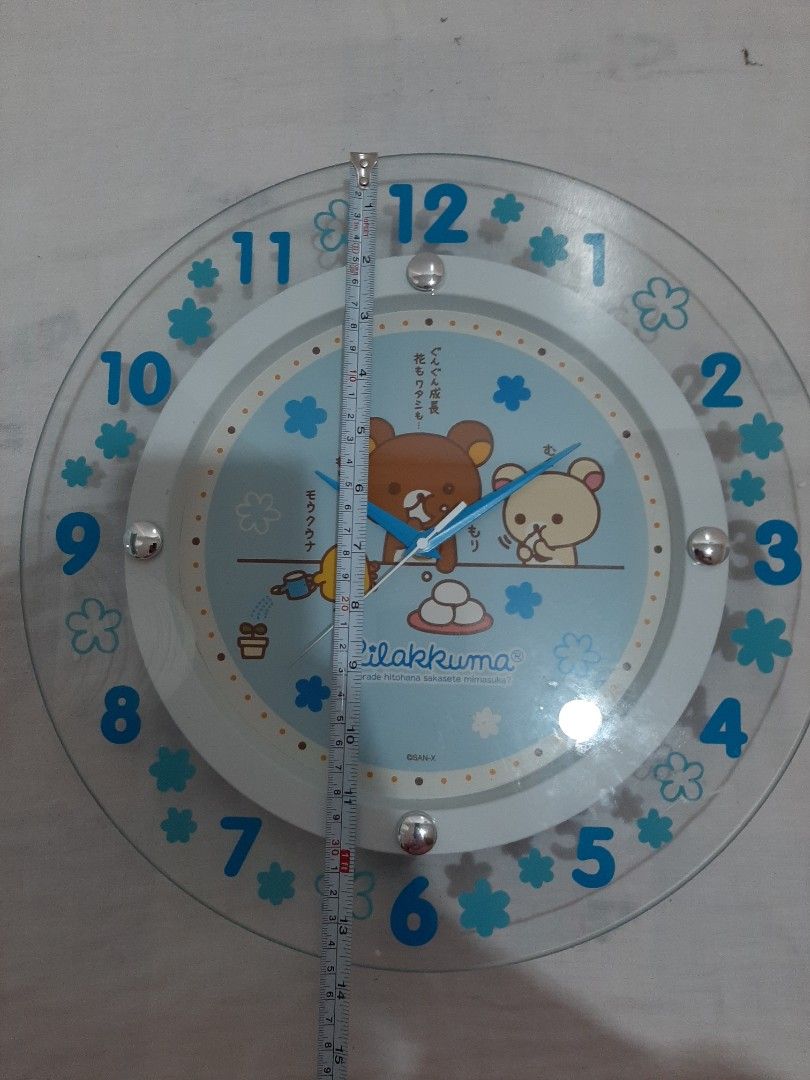 Rilakkuma San X Wall clock, glass clock, japan clock/JAPAN SURPLUS ...