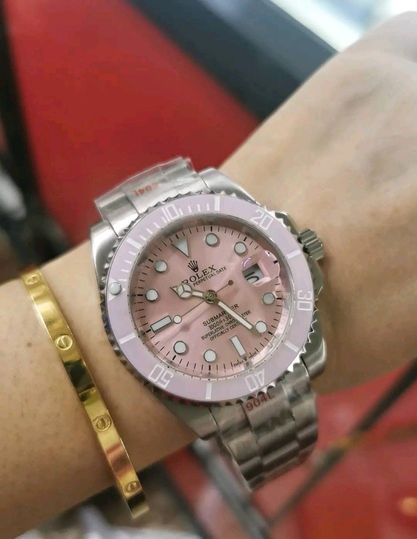 Rolexs Submariner Pink Dial Automatic Watch, Women's Fashion, Watches ...