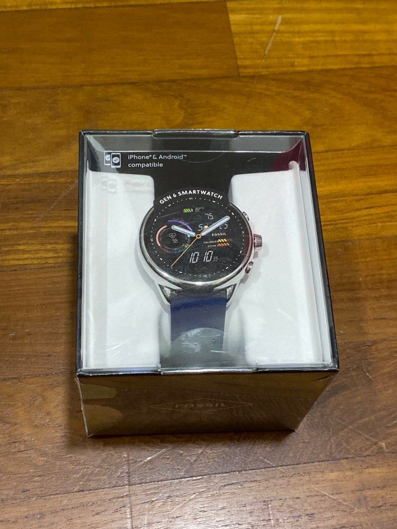 Fossil Gen 6 Wellness Edition Smartwatch Navy Silicone (44mm) FTW4070 ...
