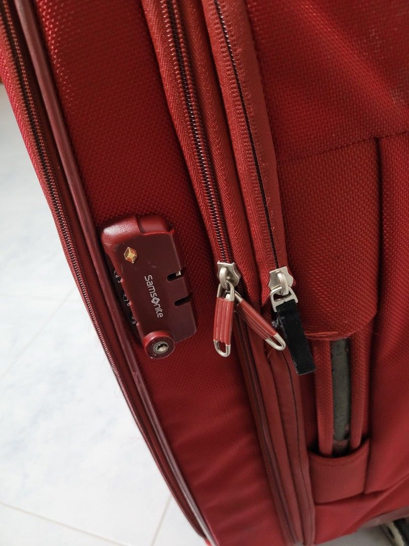 Samsonite Red Luggage Bag, Hobbies & Toys, Travel, Luggage on Carousell