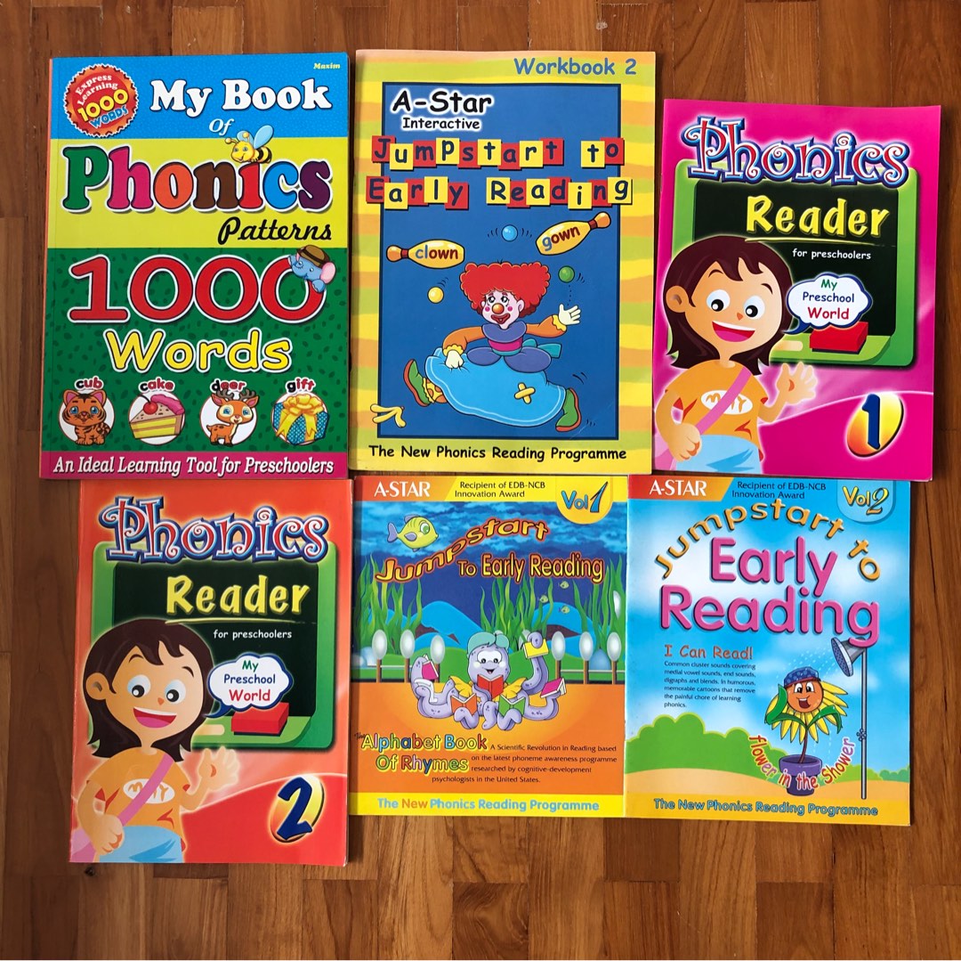 Set of 6 phonics English workbooks guidebooks assessment books readers ...