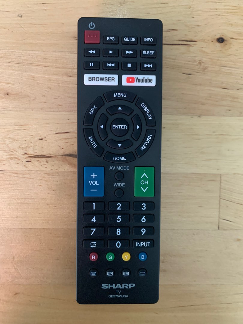 Sharp Easy Smart TV Remote Control GB275WJSA Original, TV & Home ...