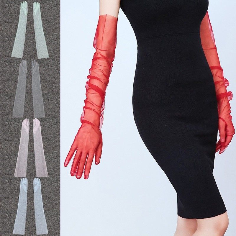 Sheer tulle long gloves dinner and dance corporate dinners gala dinner ...