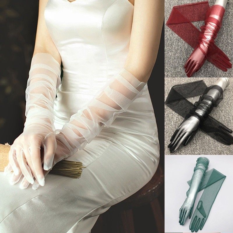 Sheer tulle long gloves dinner and dance corporate dinners gala dinner ...