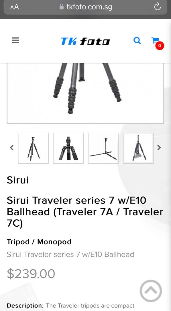 Sirui Carbon Tripod (Traveler 7C), Photography, Photography Accessories ...