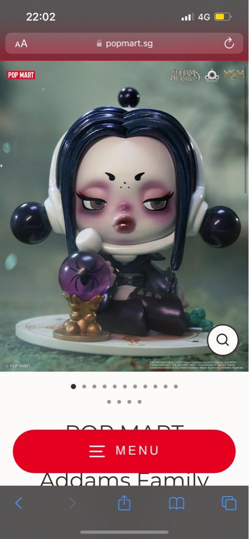 Skullpanda Addams family dark night Morticia, Hobbies & Toys, Toys ...