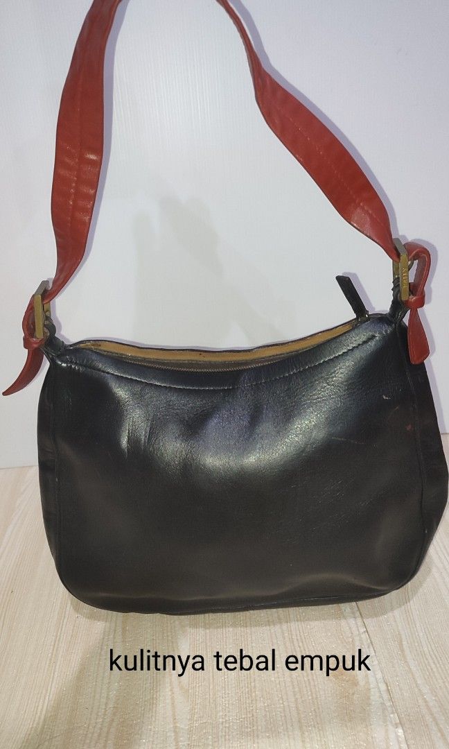 Tas BALLY Vintage Seken Second Bekas Seken tas kulit asli, Fesyen ...