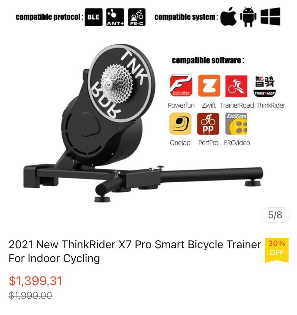 Think Rider Smart Bicycle Trainer, Sports Equipment, Bicycles & Parts ...