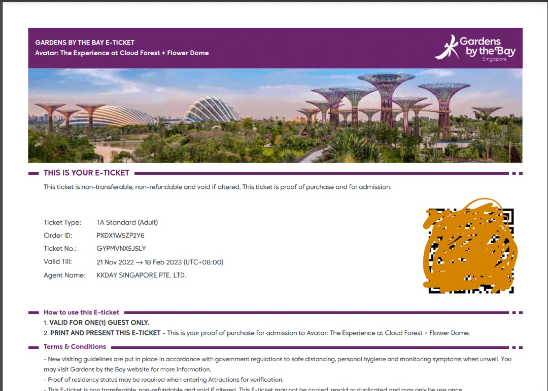 4 Tickets : [TOURIST]GARDENS BY THE BAY E-TICKET : Avatar: The ...