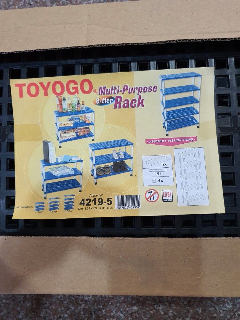 Toyogo Multi-Purpose Rack 5 Tier, Furniture & Home Living, Furniture ...